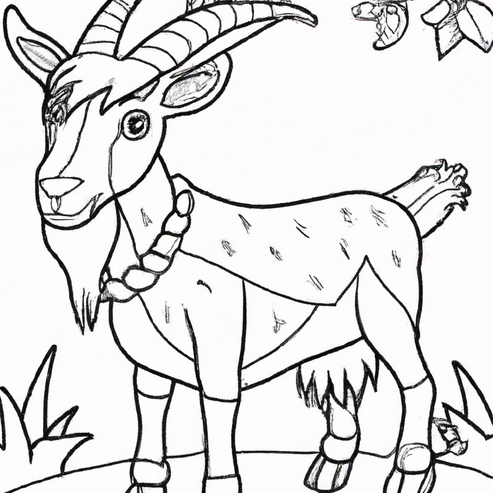Ziegen Malvorlagen für Kinder - kostenlos herunterladen